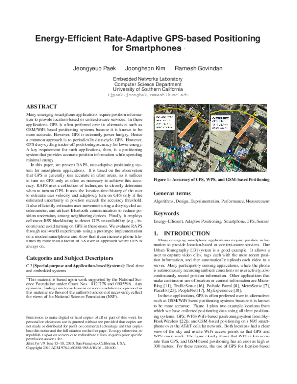 (PDF) Energy-efficient rate-adaptive gps-based positioning for smartphones