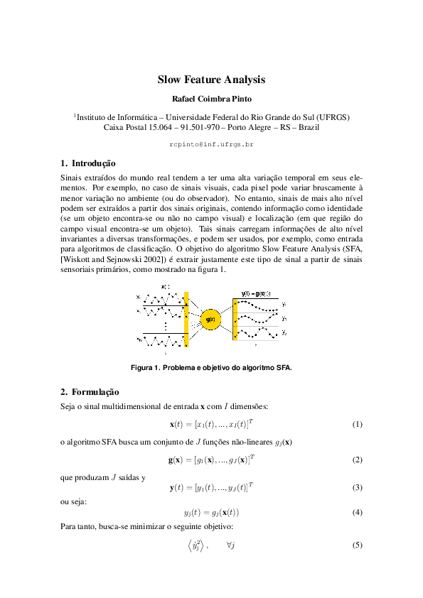 (PDF) Slow Feature Analysis
