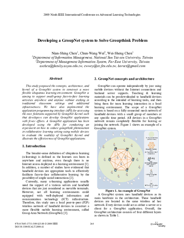 (PDF) Developing a GroupNet System to Solve Groupthink Problem
