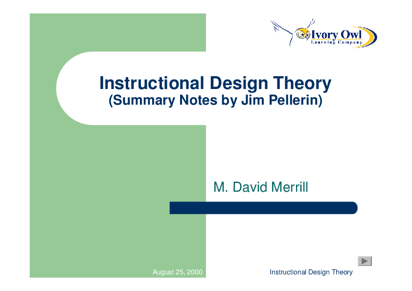 (PDF) Instructional design theory