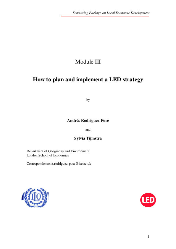 (PDF) How to plan and implement a LED strategy