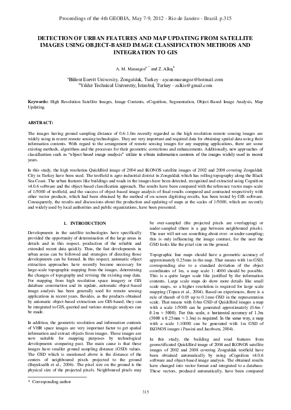 (PDF) Detection of Urban Details and Map Updating from Satellite Images Using Object-Based Image ...