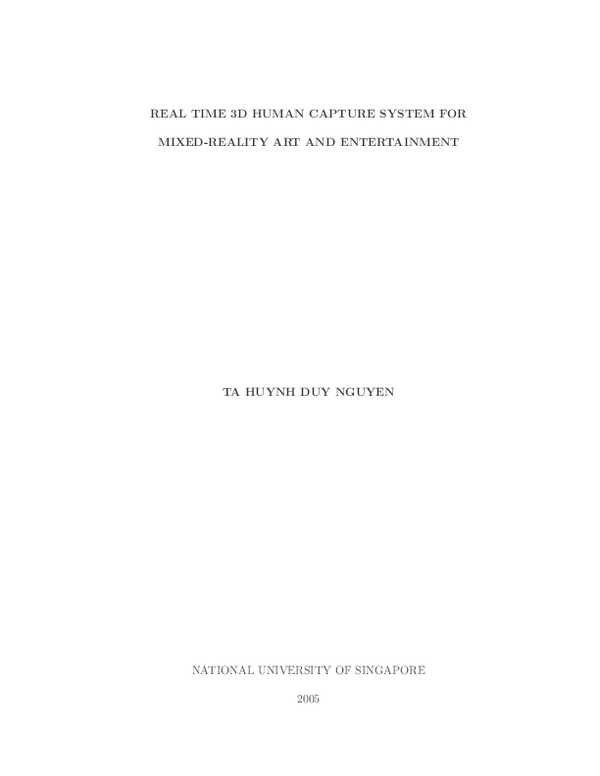 (PDF) Real-time 3D human capture system for mixed-reality art and ...