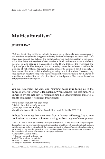 (PDF) Multiculturalism