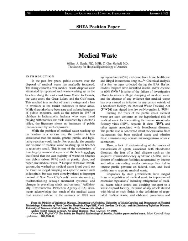 (PDF) Medical waste