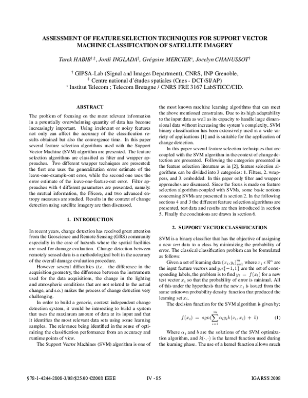 Pdf Feature Extraction And Support Vector Classification Of Flir Imagery Balaji Krishnapuram