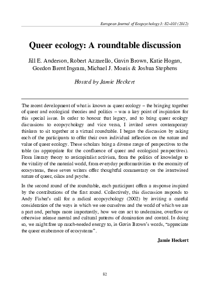 (PDF) Queer Ecology | Timothy Morton - Academia.edu