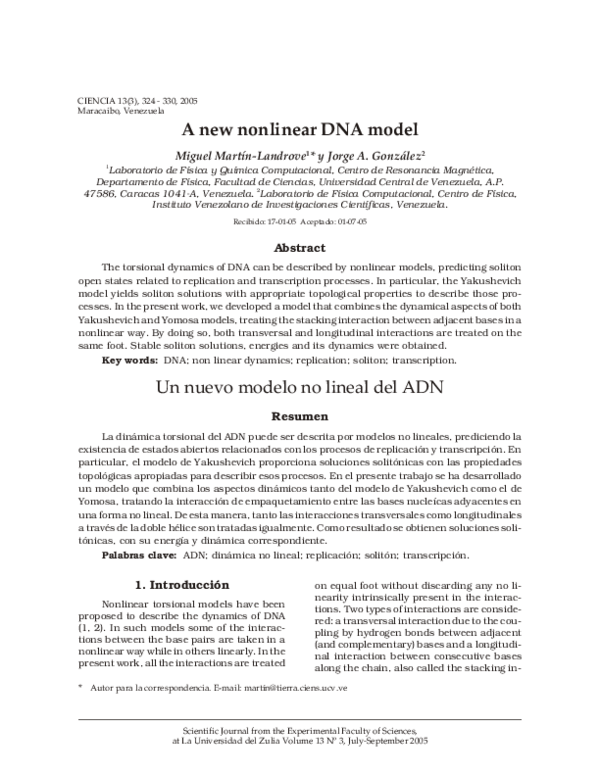 (PDF) A new nonlinear DNA model