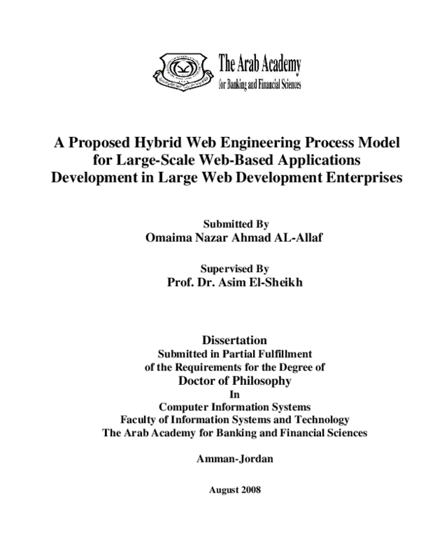 Pdf A Proposed Hybrid Web Engineering Process Model For Large Scale Web Based Applications