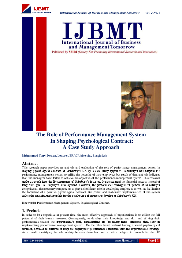 PDF The Role Of Performance Management System In Shaping Psychological Contract A Case Study pdf-the-role-of-performance-management-system-in-shaping-psychological-contract-a-case-study
