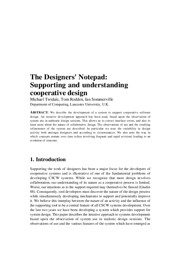 (PDF) Ecscw93