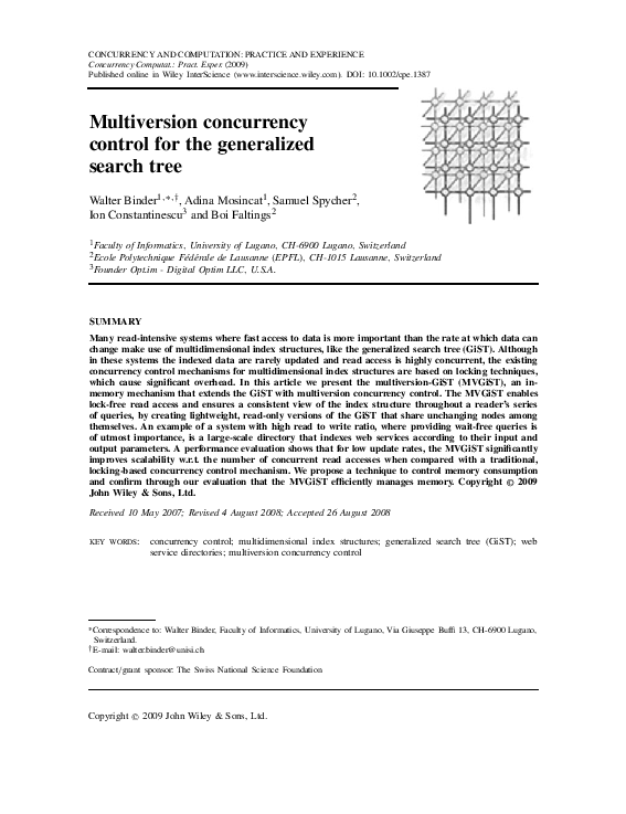 (PDF) Multiversion concurrency control for the generalized search tree