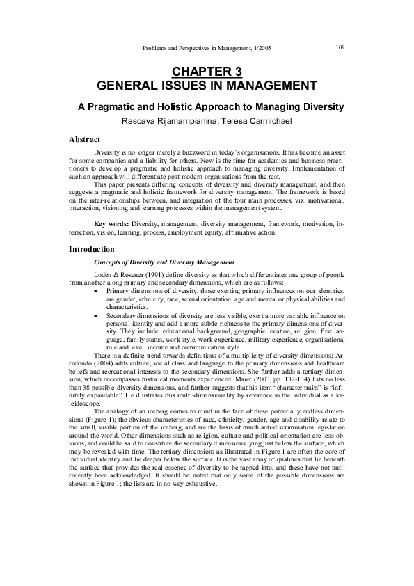 (PDF) GENERAL ISSUES IN MANAGEMENT