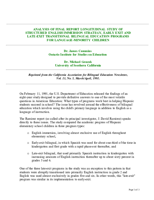 (PDF) Analysis of Final Report-Longitudinal Study of Structured English ...