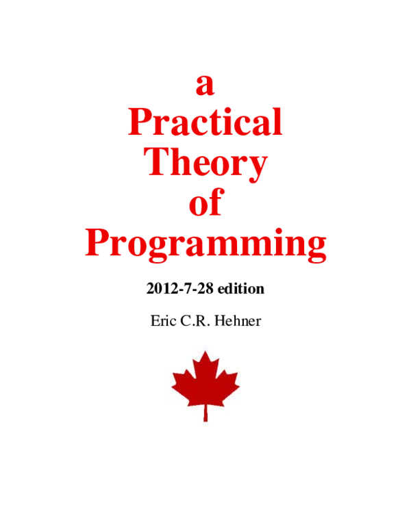 (PDF) a Practical Theory of Programming