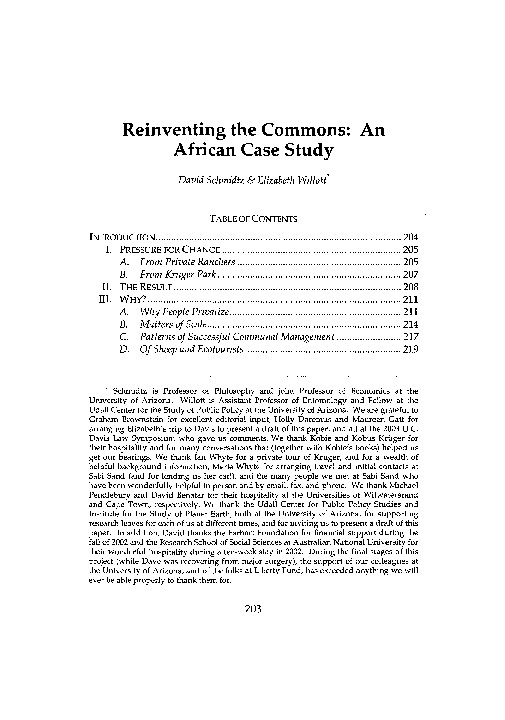 (PDF) Reinventing the commons: an African case study