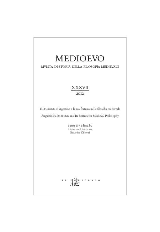 (PDF) Il «De trinitate» di Agostino e la sua fortuna nella filosofia ...
