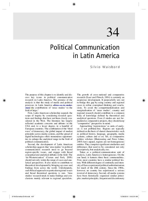 (PDF) Political Communication in Latin America