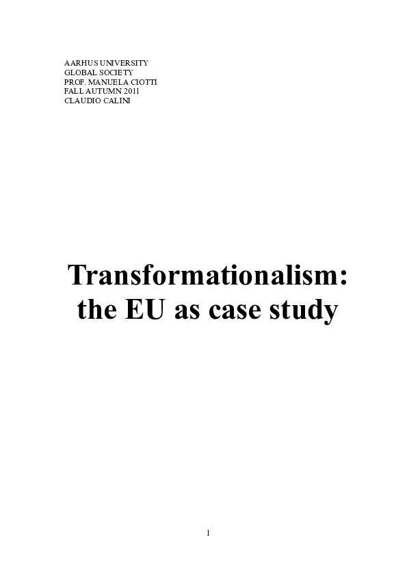 (PDF) Transformationalism: the EU as case study