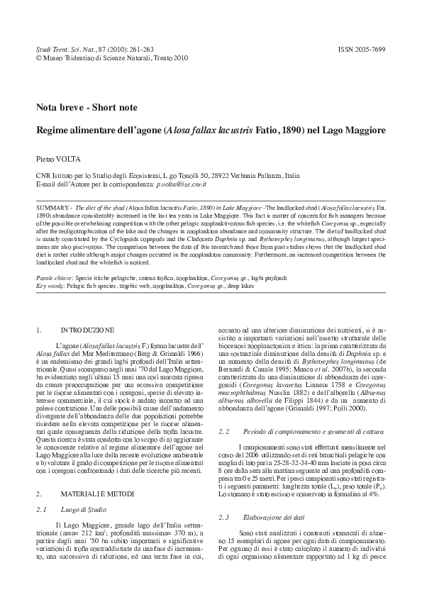 (PDF) Nota breve-Short note Regime alimentare dell’agone (Alosa fallax ...