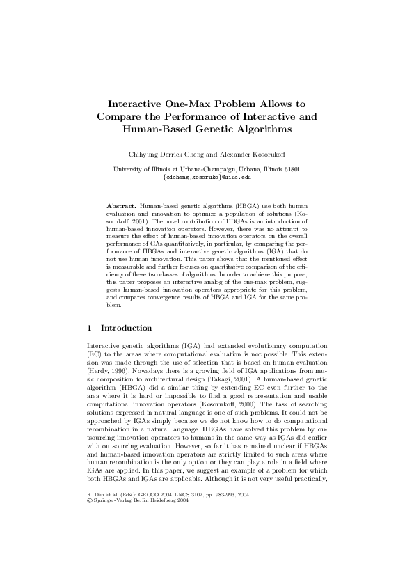 (PDF) Interactive one-max problem allows to compare the performance of ...