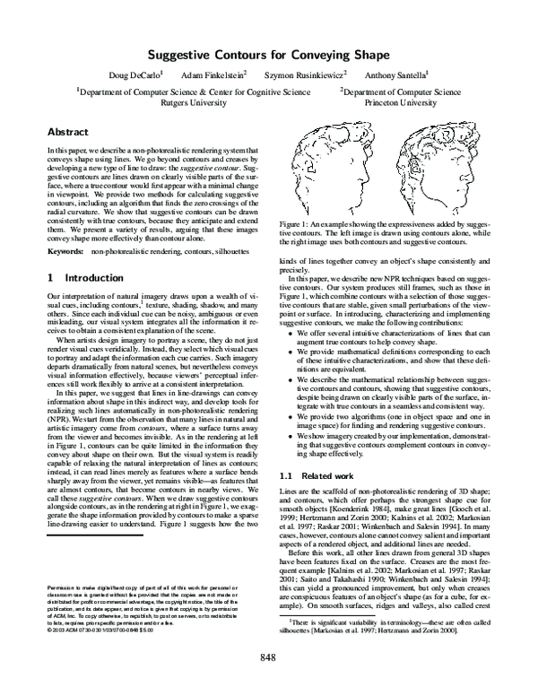 (PDF) Suggestive contours for conveying shape