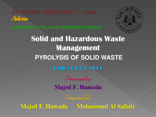 (PDF) Solid and Hazardous Waste Management: PYROLYSIS OF SOLID WASTE