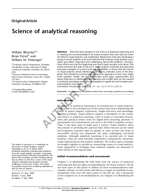 (PDF) Science of analytical reasoning