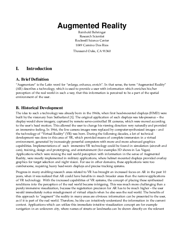 (PDF) Augmented reality