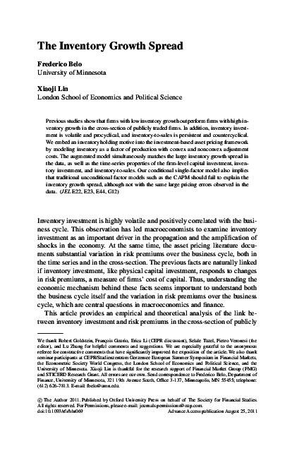 (PDF) The inventory growth spread