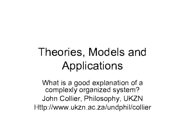 (DOC) Self-organization theories models and applications | John Collier ...
