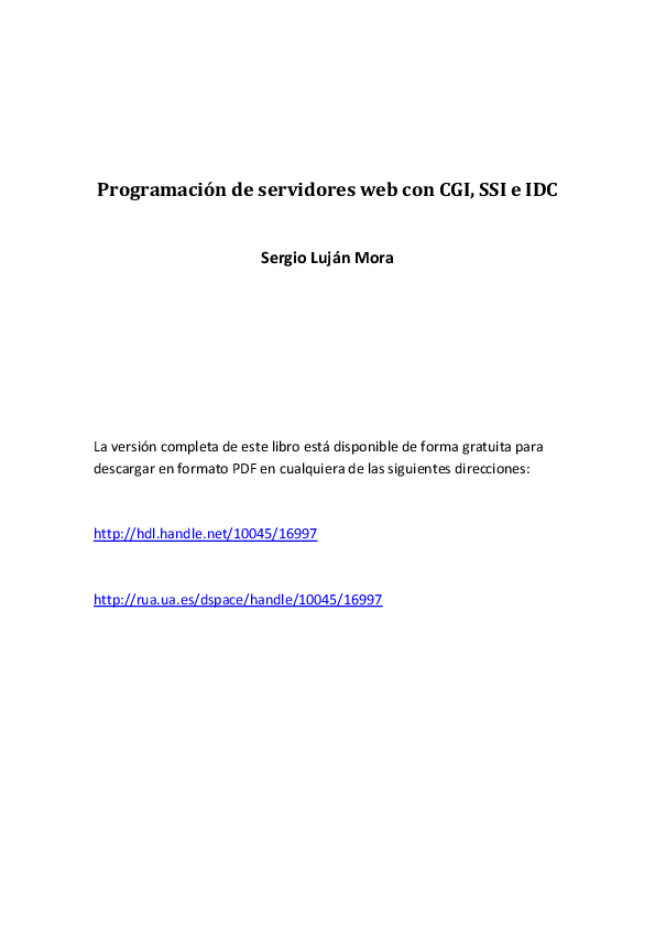 (PDF) Programacion de servidores web con CGI, SSI e IDC | Sergio Luján ...