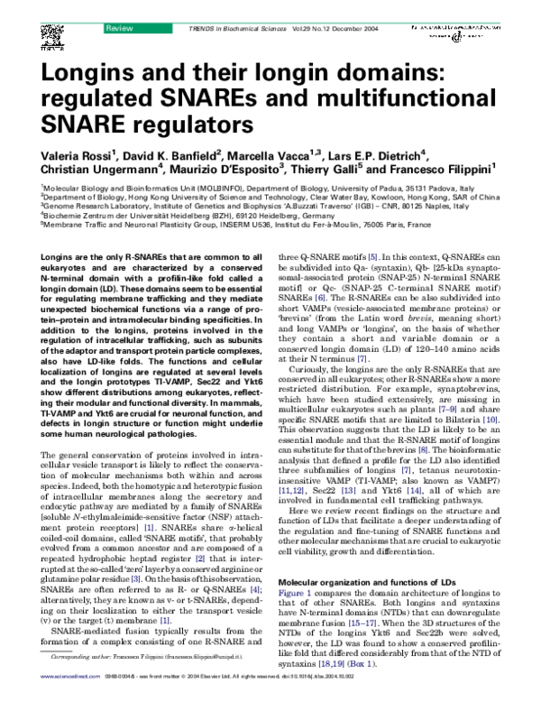 (PDF) Longins and their longin domains: regulated SNAREs and ...