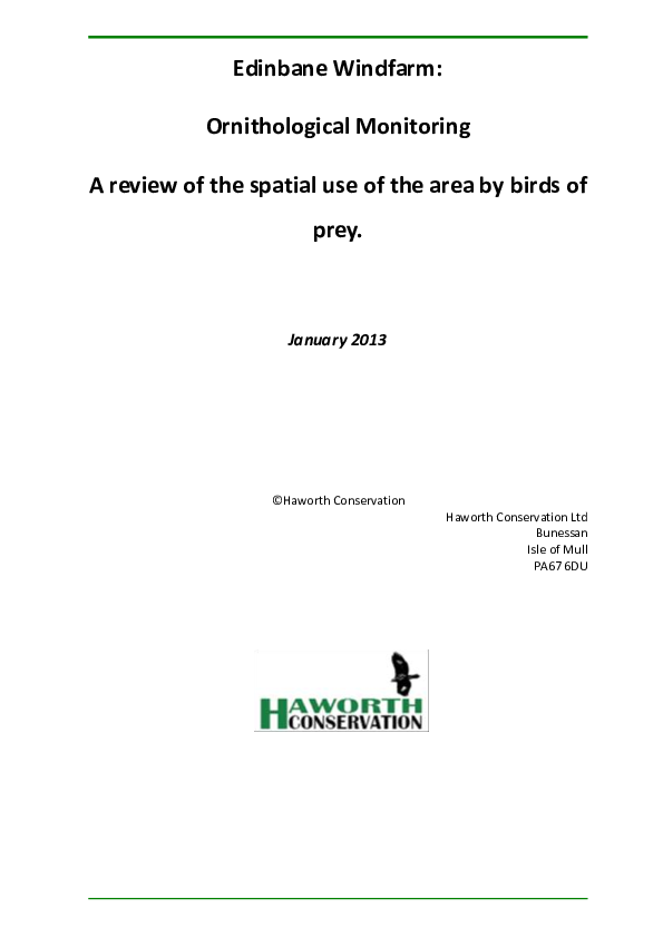 (PDF) Edinbane Windfarm Ornithological Monitoring A review of the ...
