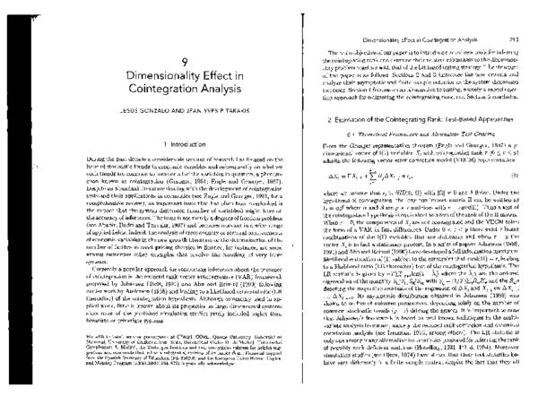(PDF) Dimensionality effect in cointegration analysis