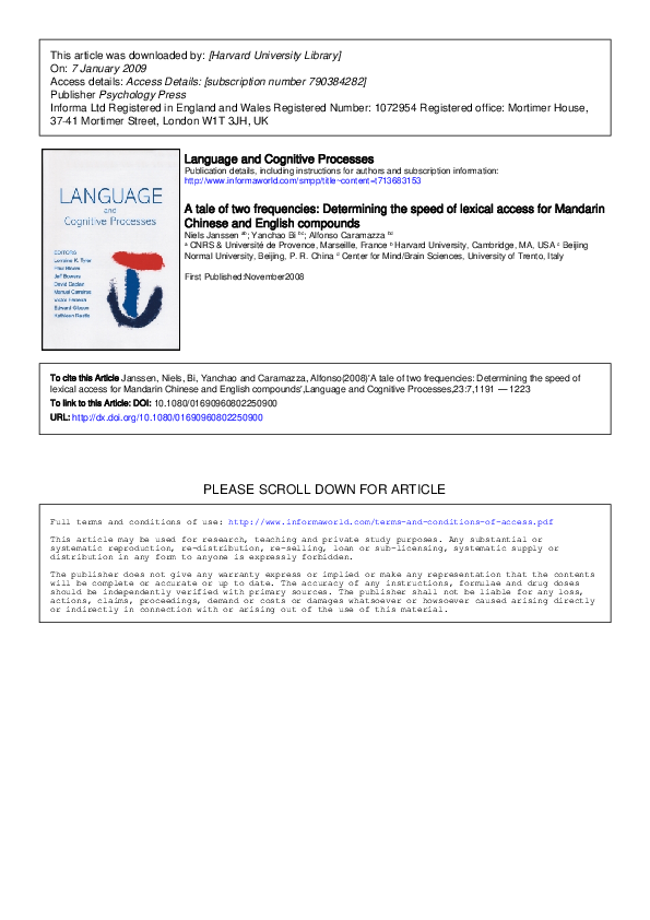 (PDF) A tale of two frequencies: Determining the speed of lexical ...