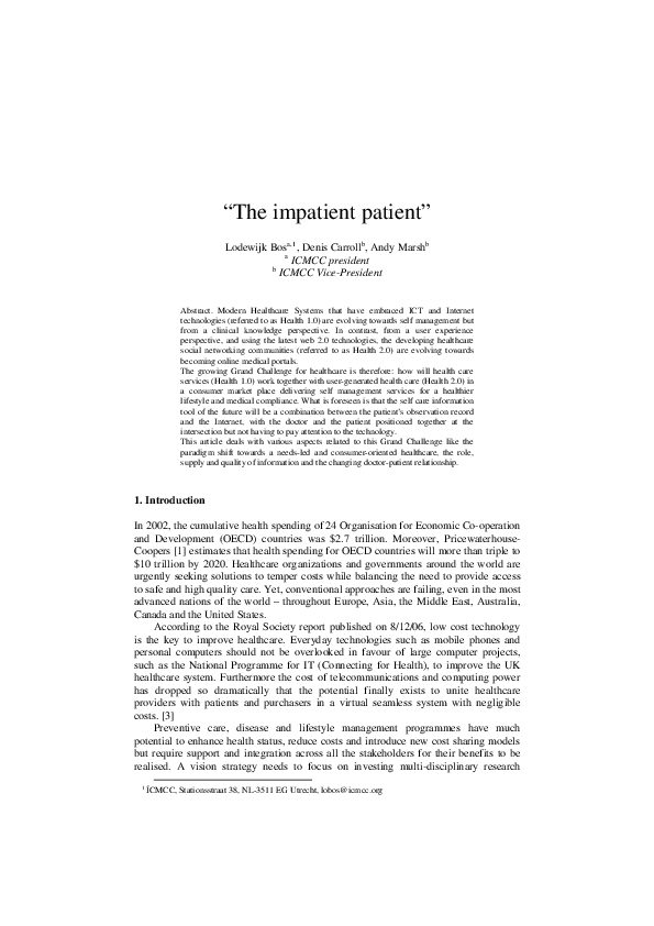 (PDF) The impatient patient