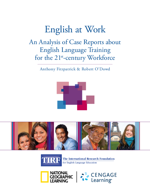 (PDF) English at Work An Analysis of Case Reports about English ...
