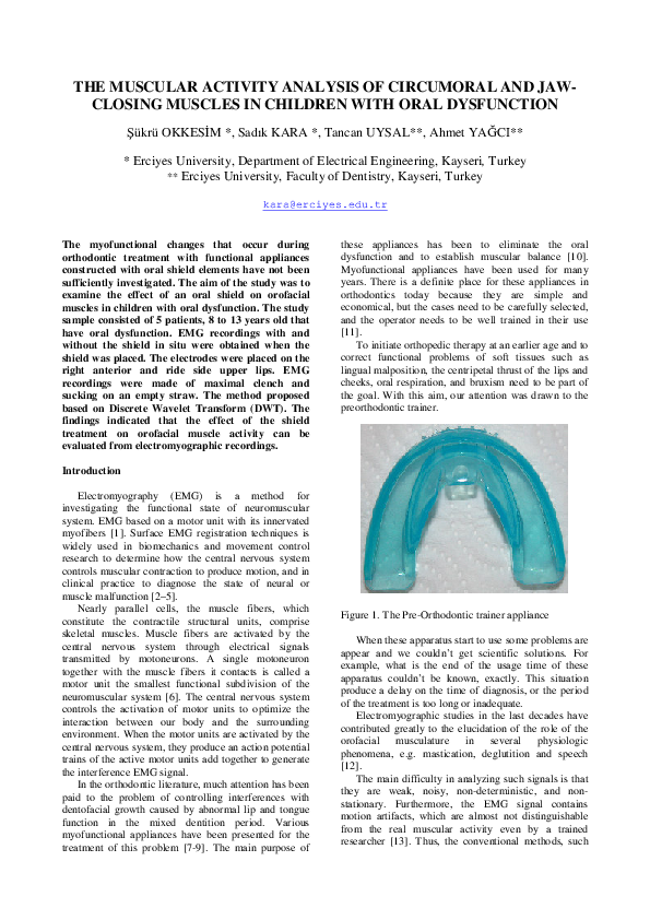 (PDF) THE MUSCULAR ACTIVITY ANALYSIS OF CIRCUMORAL AND JAW-CLOSING ...