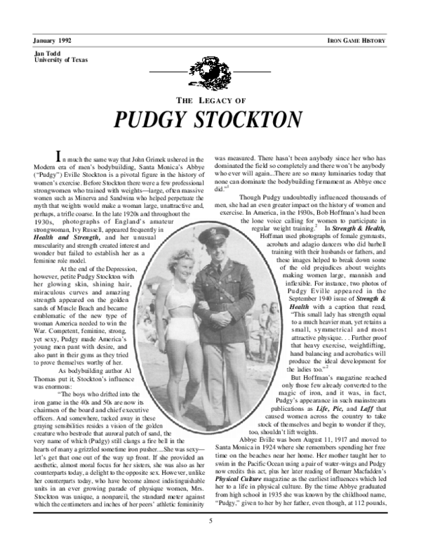 (PDF) The Legacy of Pudgy Stockton