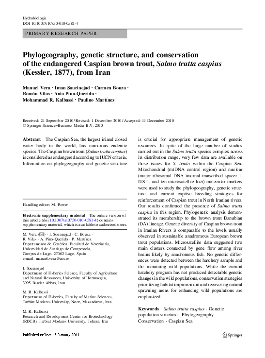 (PDF) Phylogeography, genetic structure, and conservation of the ...