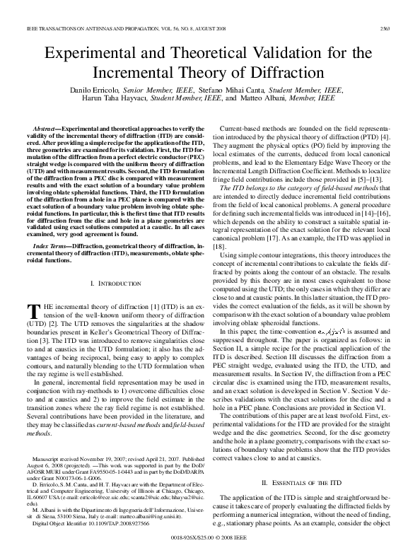 (PDF) Experimental and Theoretical Validation for the Incremental ...