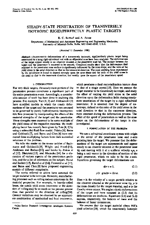 (PDF) Steady-state penetration of transversely isotropic rigid ...