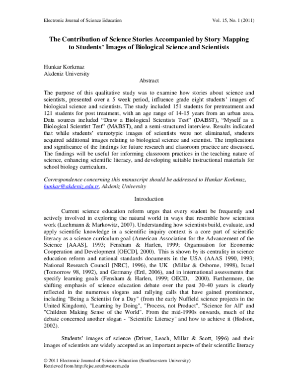 (PDF) The Contribution of Science Stories Accompanied by Story Mapping ...