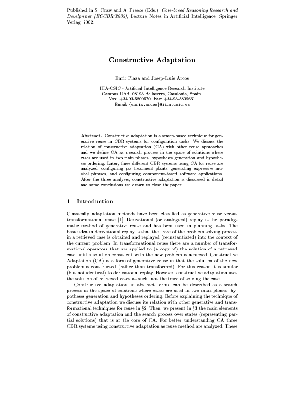 (PDF) Constructive Adaptation