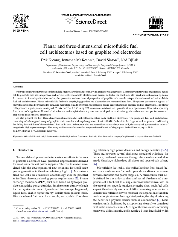(PDF) Planar and three-dimensional microfluidic fuel cell architectures based on graphite rod ...