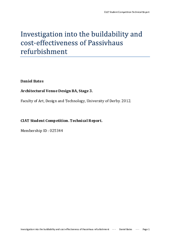 (PDF) Passivhaus Refurbishment - Report