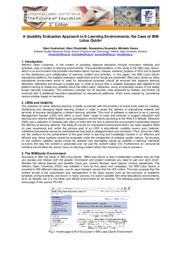 (PDF) A Usability Evaluation Approach in E-Learning Environments: the ...