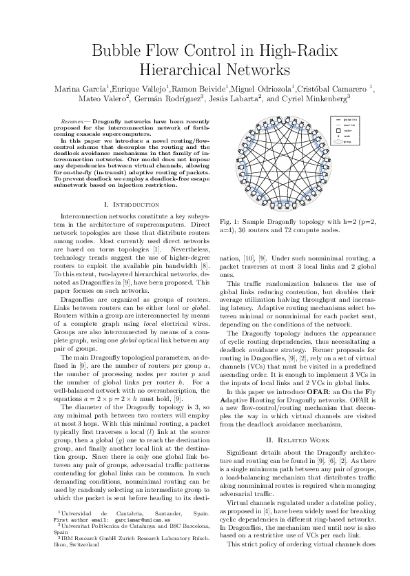 (PDF) Bubble Flow Control in High-Radix Hierarchical Networks