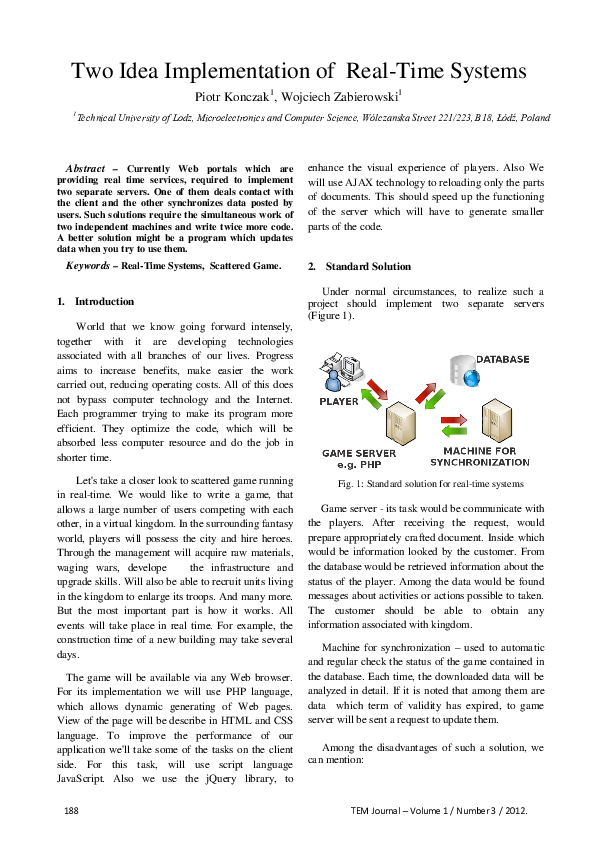 (PDF) Two Idea Implementation of Real-Time Systems